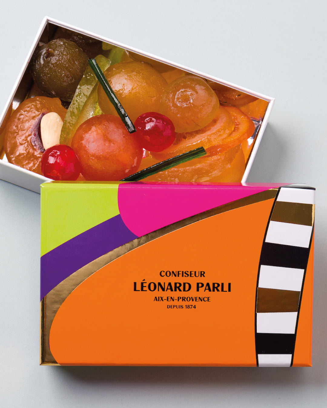 Boîte Bijoux de Fruits Confits Assortis Léonard Parli